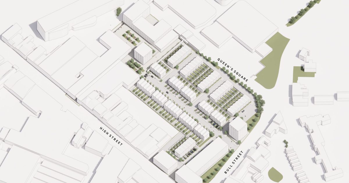 Future High Street Living eyes Queens Square shopping centre - Green ...