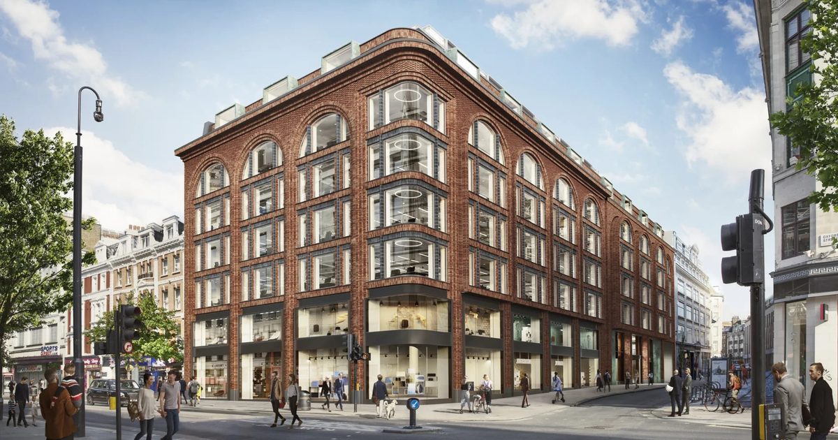 The Ribbon development, Oxford Street and Wells Street corner, London ...