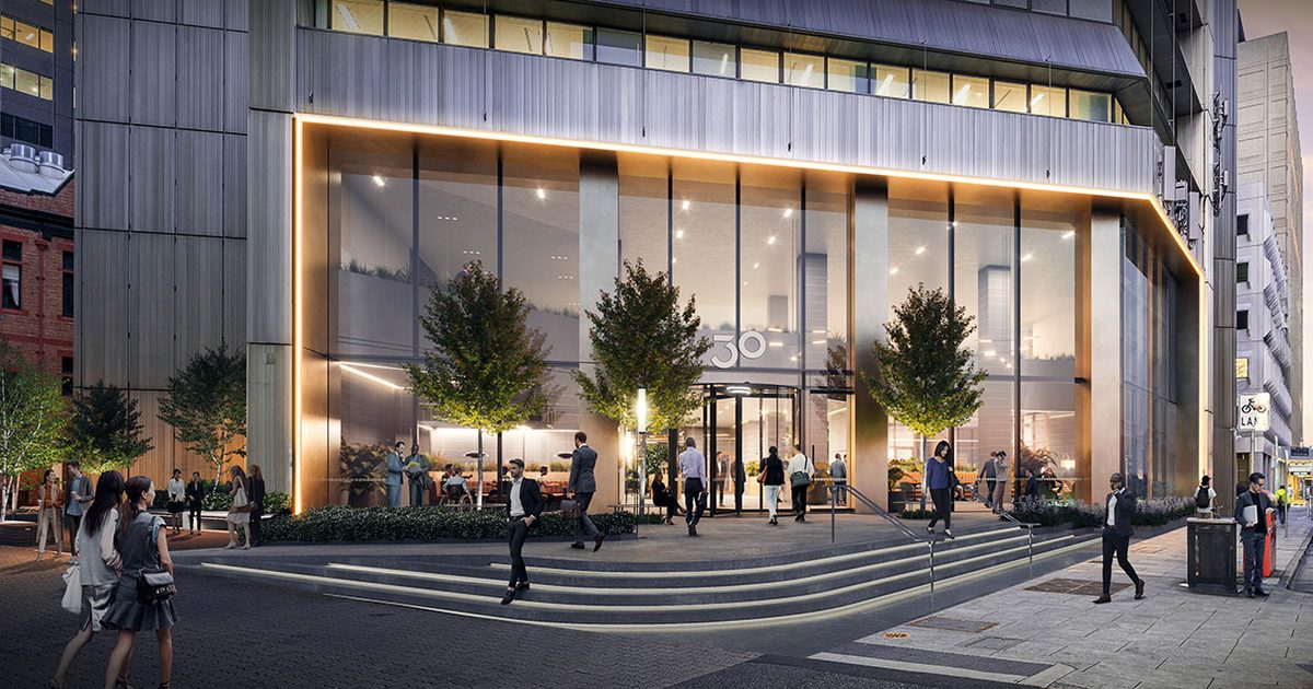 Quintessential sign engineers to 30 Pirie St tower - Green Street News